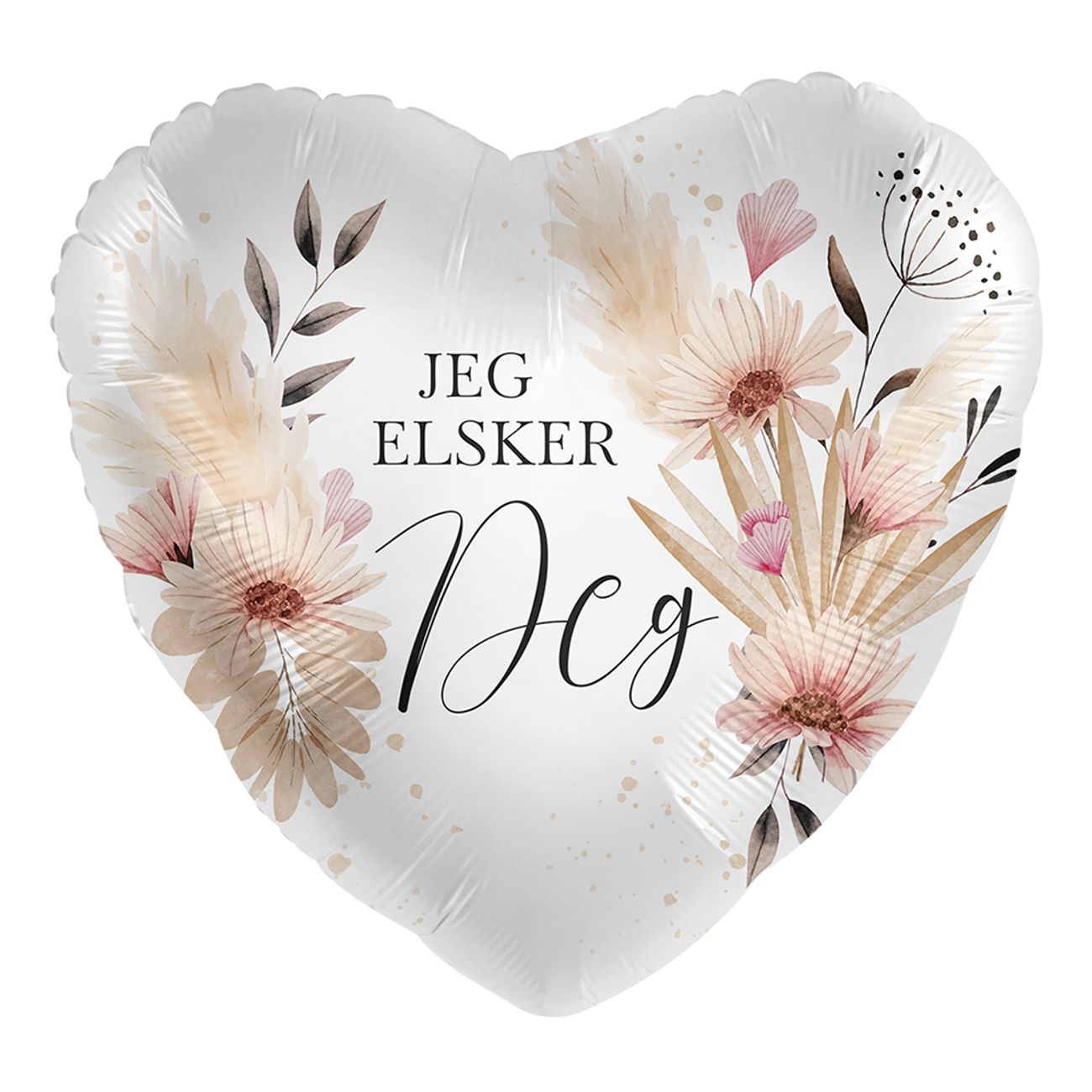 Folieballong Jeg Elsker Deg Blomster | Partyking