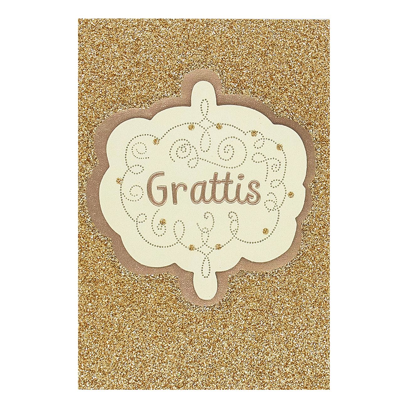 Gratulationskort Guld Glitter 3D | Partykungen