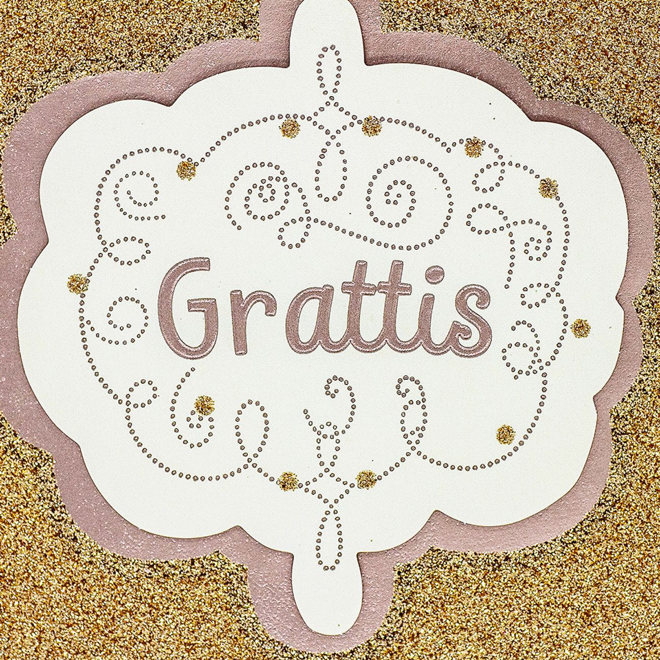 Gratulationskort Guld Glitter 3D | Partykungen