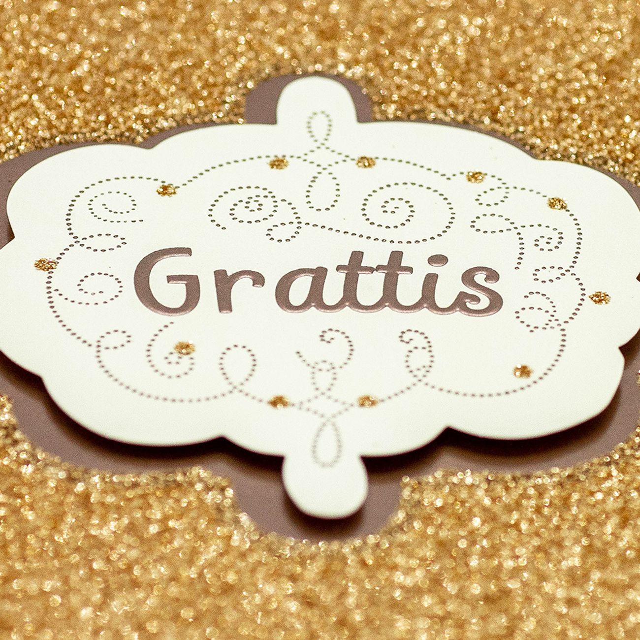 Gratulationskort Guld Glitter 3D | Partykungen