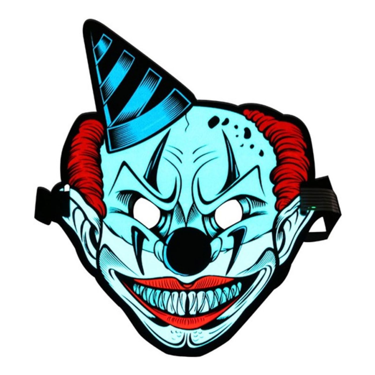LED Mask Läskig Clown med Hatt | Partykungen