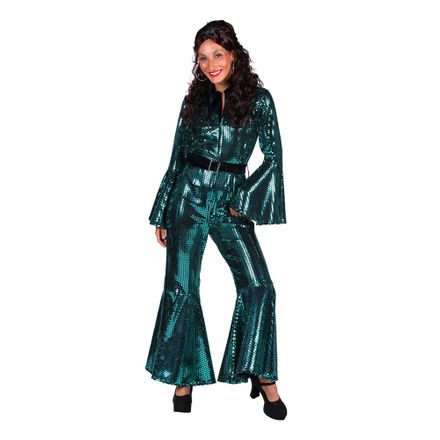 70-talls Disco Jumpsuit Turkis Kostyme Deluxe | Partyking