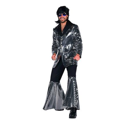 70-talls Disco Dress Sølv Kostyme Deluxe | Partyking