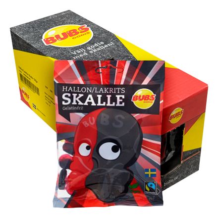 BUBS Raspberry Salty Licorice Skalle Storpack | Partykungen