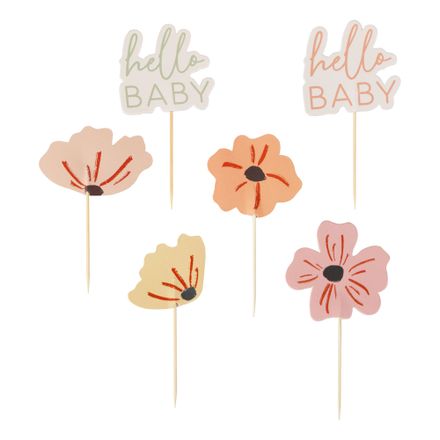 Cupcake Set Hello Baby Floral | Partykungen