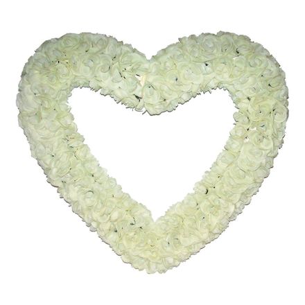 Dekorasjonshjerte med Hvite Roser | Partyking