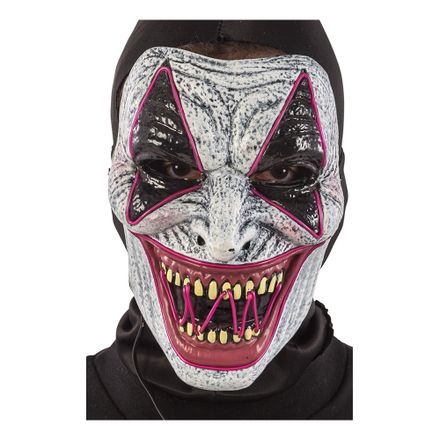 El Wire Horror Clown LED Maske | Partyking