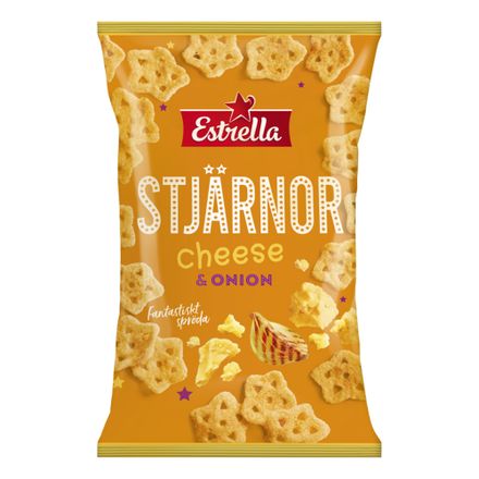 Estrella Stjärnor Cheese & Onion | Partykungen