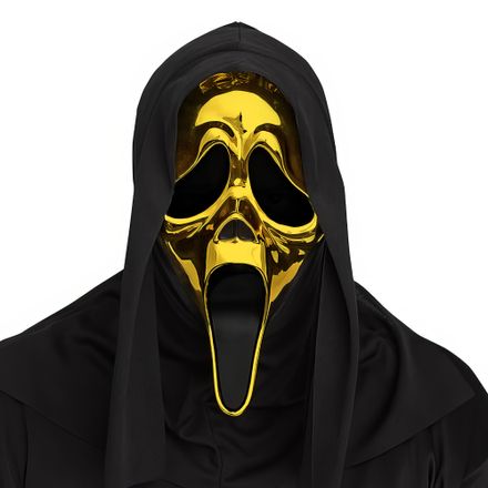Scream Ghostface Gold Chrome Maske | Partyking