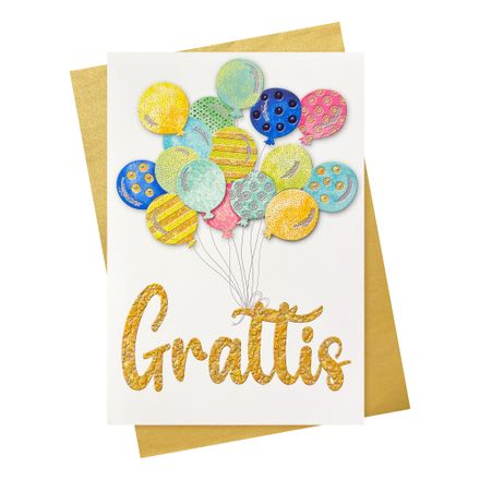 Gratulationskort Ballong Grattis | Partykungen