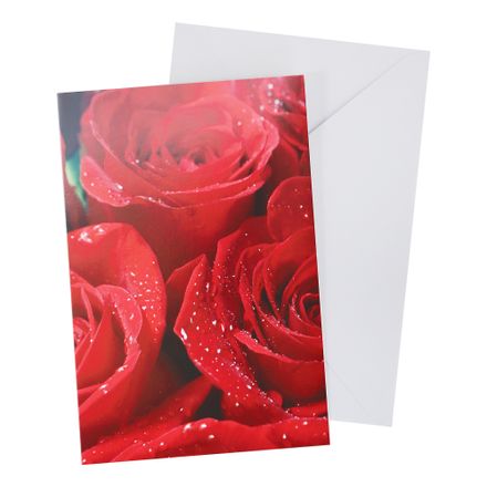 Kort med Konvolut Røde Roser | Partyking