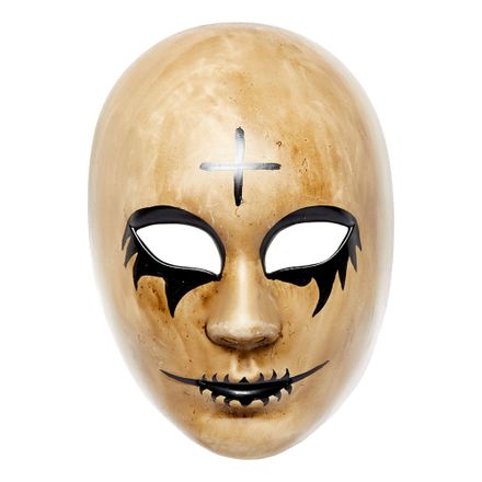 Skummelt Ansikt med Kors Maske Beige | Partyking