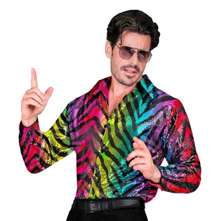 Paljettskjorta Herr Rainbow Tiger | Partykungen