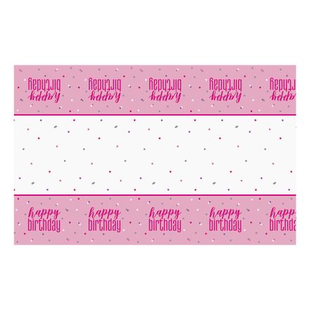 Plastduk Happy Birthday Rosa Konfetti | Partyking