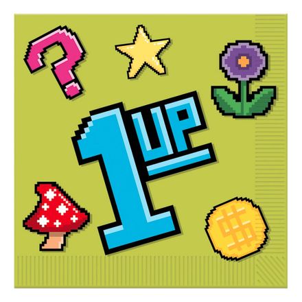 Servietter 1Up 8-Bit | Partyking