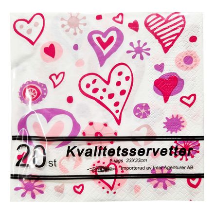 Servetter med Hjärtan | Partykungen