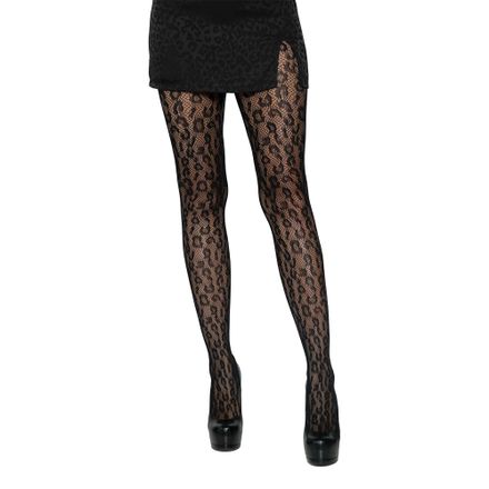 Strumpbyxor Fisknät Leopard Deluxe | Partykungen