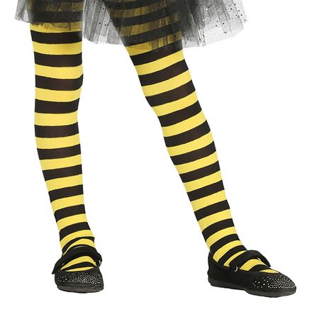 Tights for Barn Svart/Gul Stripete | Partyking