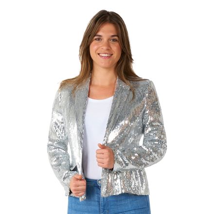 Suitmeister Paljettkavaj Dam Silver | Partykungen