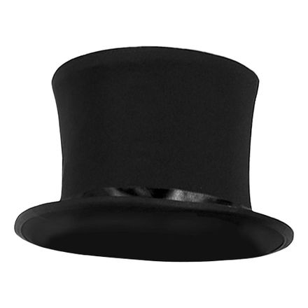 Sort Høj Hat Sammenklappelig Deluxe | Partyking