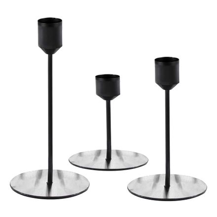 Sorte Lysestager i Metal | Partyking