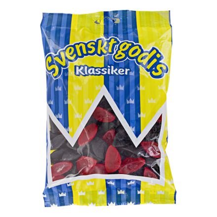 Svenskt Godis Klassiker Bringebær/Lakris Båter | Partyking