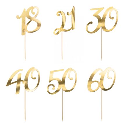 Kakedekorasjon Tall Gull | Partyking