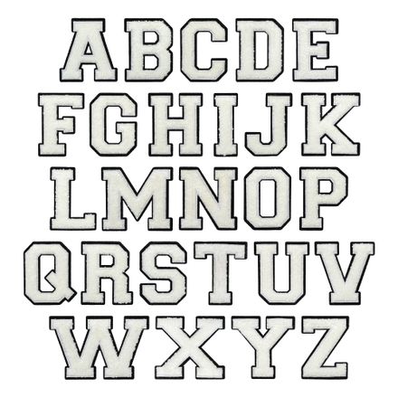 Tygmärke Bokstäver Vit | Partykungen