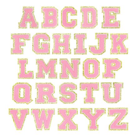 Tygmärke Bokstäver Rosa | Partykungen