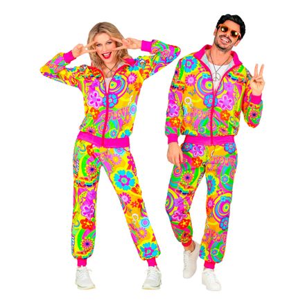 UV Neon Hippie Tracksuit Kostume | Partyking