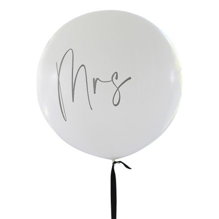 Valkoinen Jätti-ilmapallo Mrs | Partyking.fi