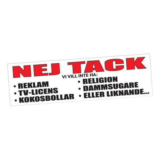 Skilt Ingen Reklam Tack! | Partyking